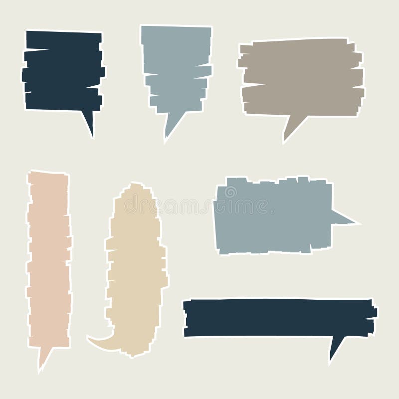 Collection Set of Cute Hand Drawing Frame Border, Blank Speech Bubble ...