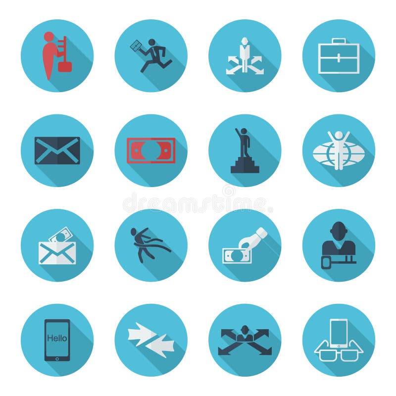 Collection Set of Flat Icons Business Theme Stock Vector - Illustration ...