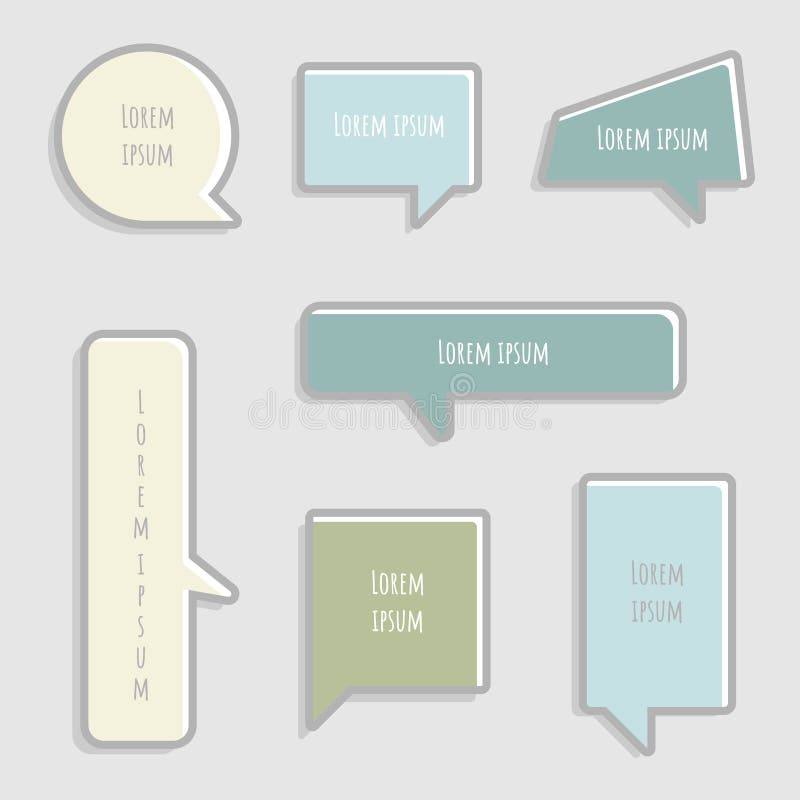 Collection Set of Hand Drawing Frame Border, Blank Speech Bubble ...