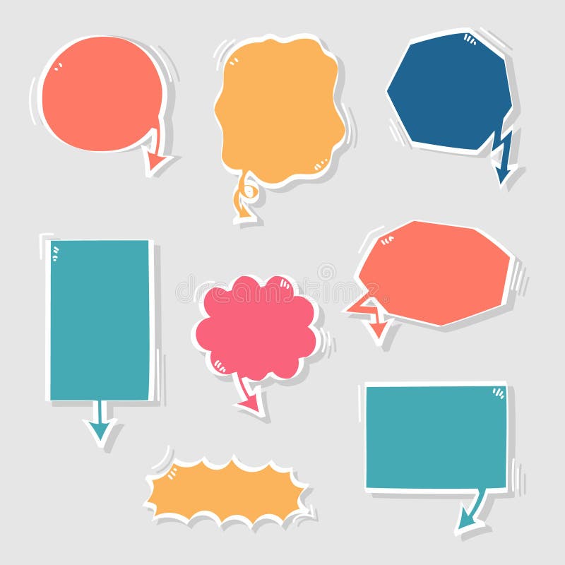 Collection Set of Hand Drawing Frame Border, Blank Speech Bubble ...