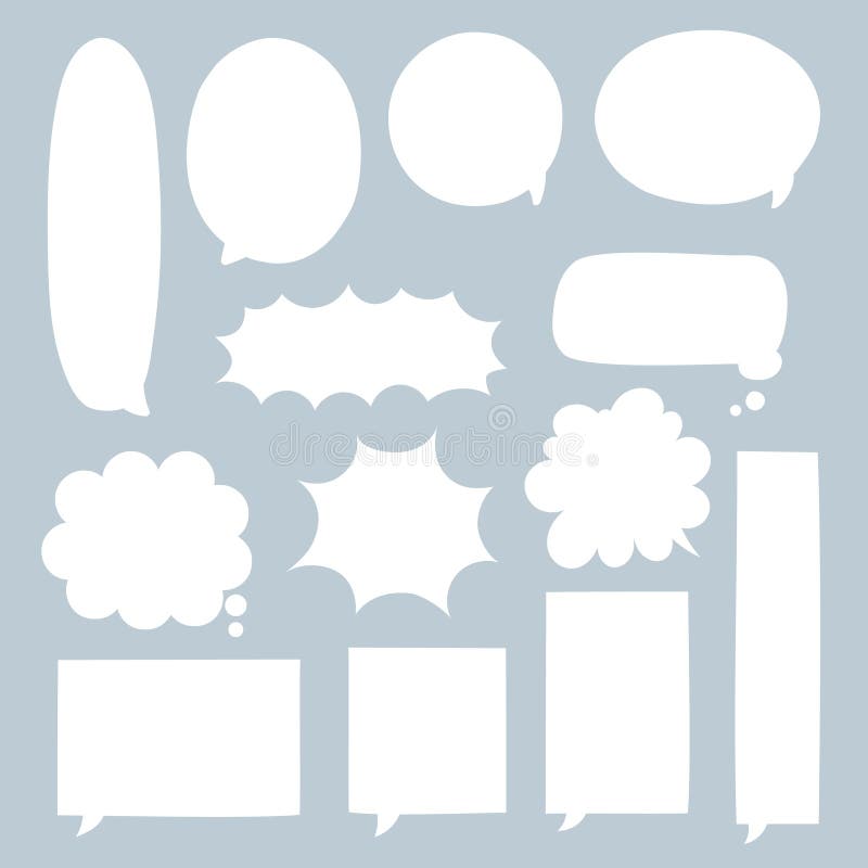 Collection Set of Hand Drawing Frame Border, Blank Speech Bubble ...