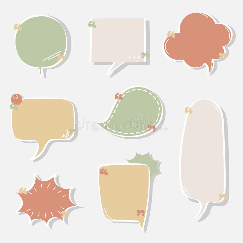 Collection Set of Hand Drawing Frame Border, Blank Speech Bubble ...