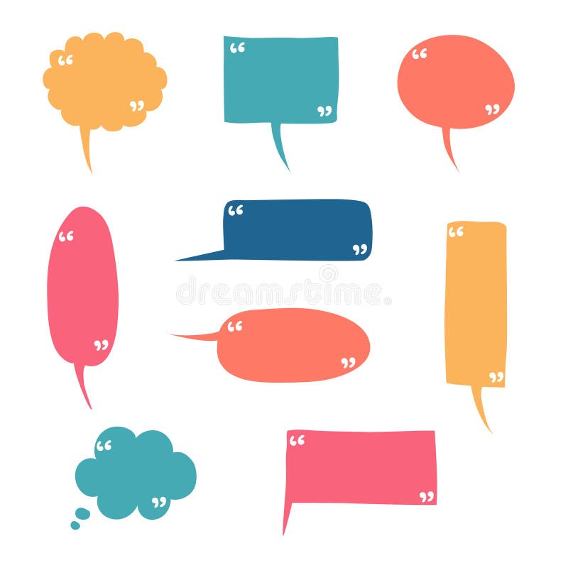 Collection Set of Hand Drawing Frame Border, Blank Speech Bubble ...