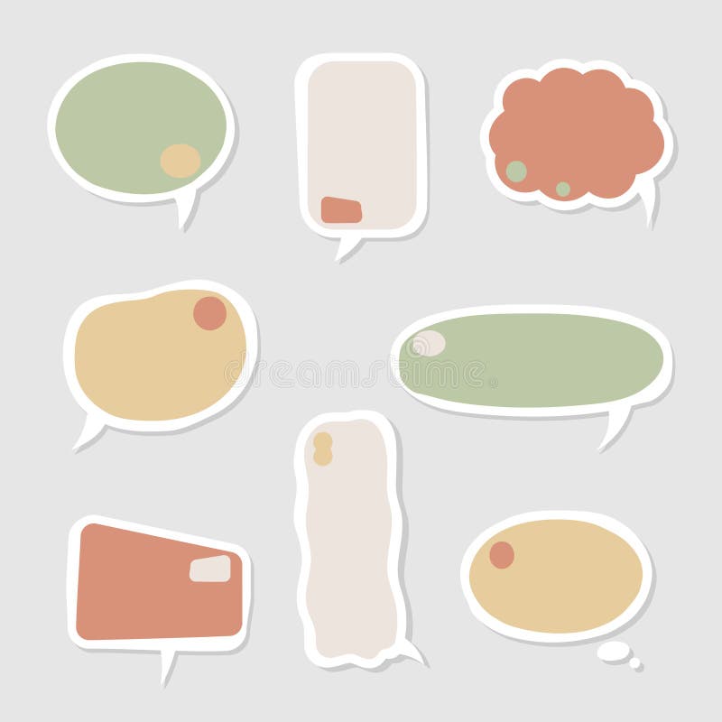 Collection Set of Hand Drawn Frame Border, Blank Speech Bubble Balloon ...