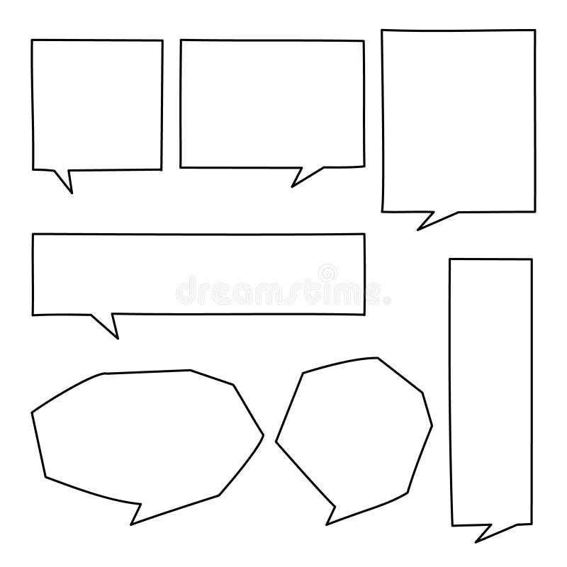 Collection Set Of Hand Drawn Line Frame Border,blank Speech Bubble ...