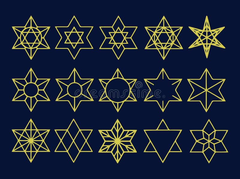 Collection Set of Label Star Vector Illustration Poster Template Stock ...