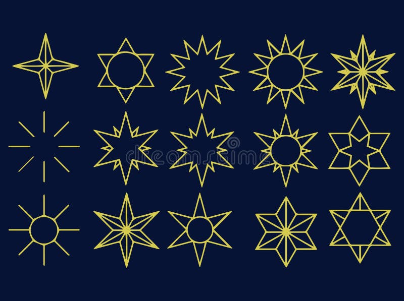 Collection Set of Label Star Vector Illustration Poster Template Stock ...