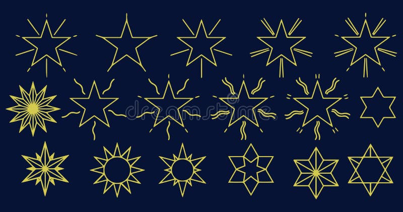 Collection Set of Label Star Vector Illustration Poster Template Stock ...