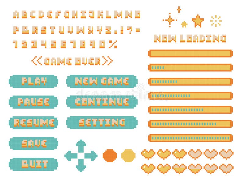 Pixel Button Set Stock Illustrations – 14,108 Pixel Button Set Stock Illustrations, Vectors ...