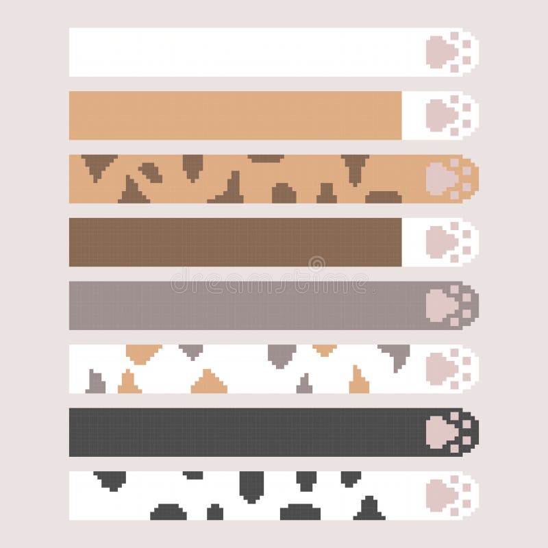 Collection Set of Retro Game 8bit Pixel Art Cat Paw Text Box Banner ...