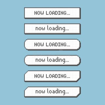 Collection Set of Retro Game 8bit Pixel Art Loading Process Progress ...