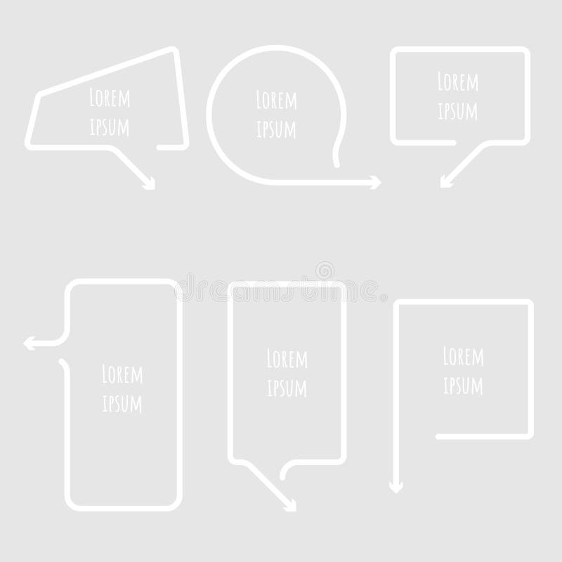 Collection Set of Speech Bubble Balloon with Arrow Point, Think, Frame ...