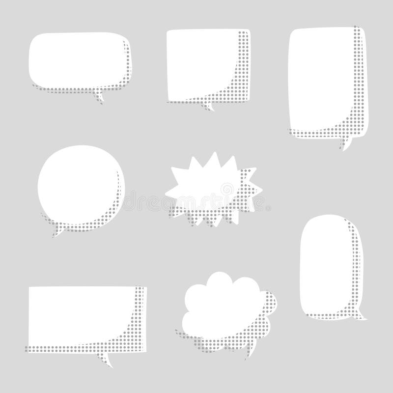 Collection Set of Speech Bubble Balloon, Think Speak Talk Text Box ...