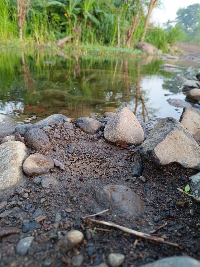 A Collection of Several Rocks on the River Bank Stock Photo - Image of ...