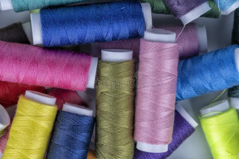 A Collection of Threads with Various Colors Stock Image - Image of ...