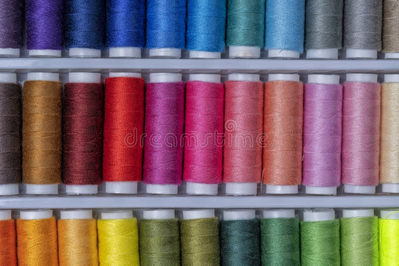 A Collection of Threads with Various Colors Stock Image - Image of ...