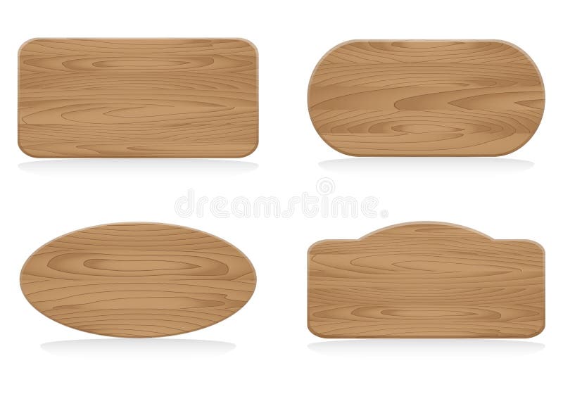 Collection of Various Shapes Wooden Sign Boards Stock Vector ...