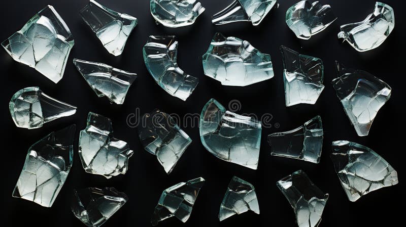 A Collection of Sharp, Jagged Pieces of Broken Glass, Scattered Across ...