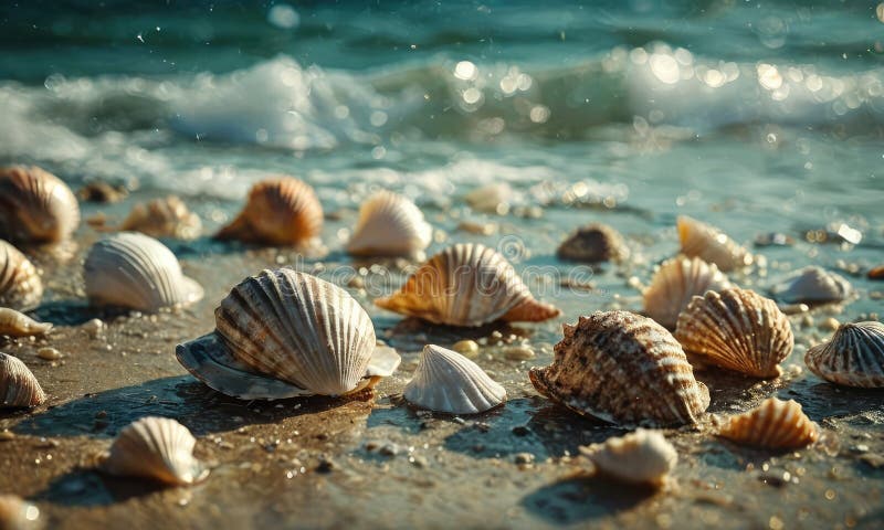 A Collection of Shells are on the Beach, with Some of Them Being White ...