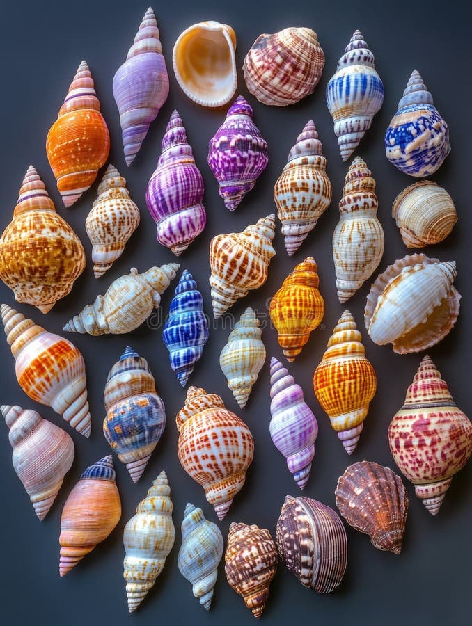 Sea Shells in Circular Arrangement Stock Photo - Image of design, kids ...