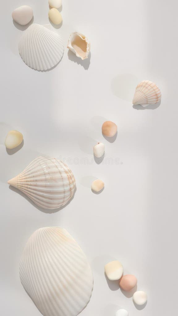 A Collection of Shells of Various Sizes and Shapes Stock Illustration ...