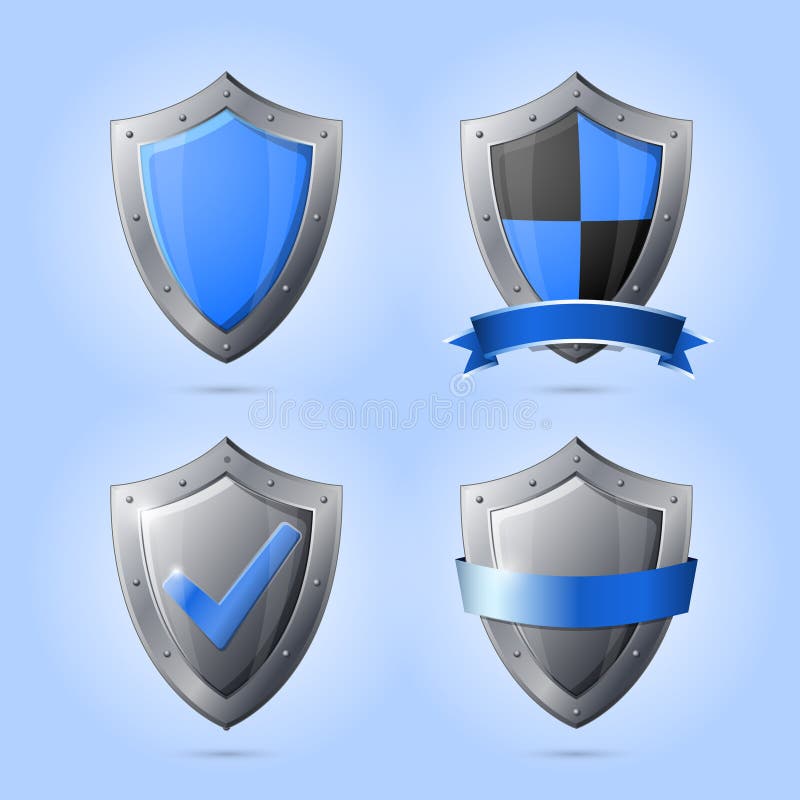 Collection of Shield Emblems Stock Vector - Illustration of secure ...