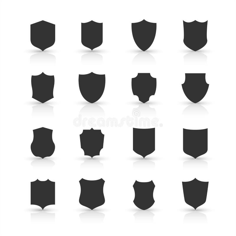 Collection of Shield Icon Vector Template Isolated. Logo Design, Flat ...