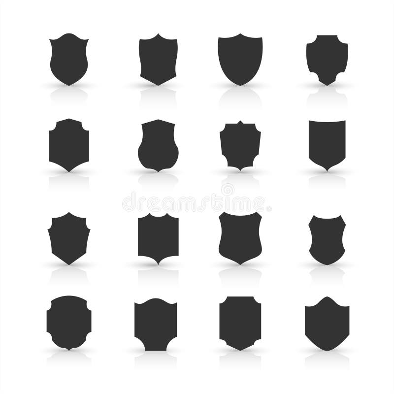 Collection of Shield Icon Vector Template Isolated. Logo Design, Flat ...
