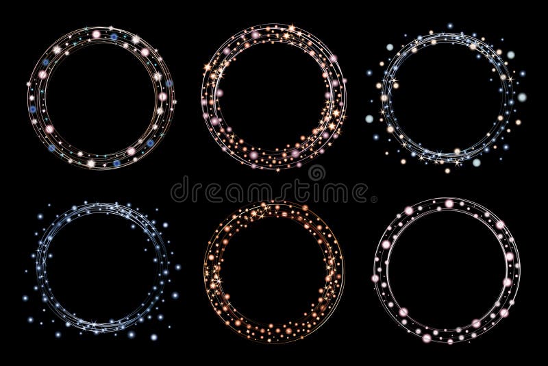 Collection of Shining Round Frames. Stylish Modern Design Stock Vector ...
