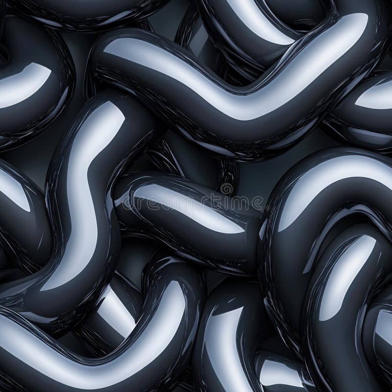 Collection of Shiny Black and Silver Metal Rings Piled Together ...