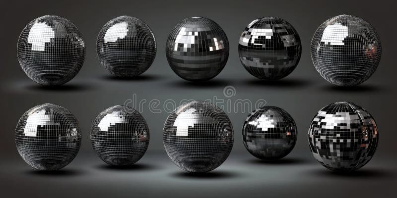 A Collection of Shiny Disco Balls with a Reflective Surface and ...