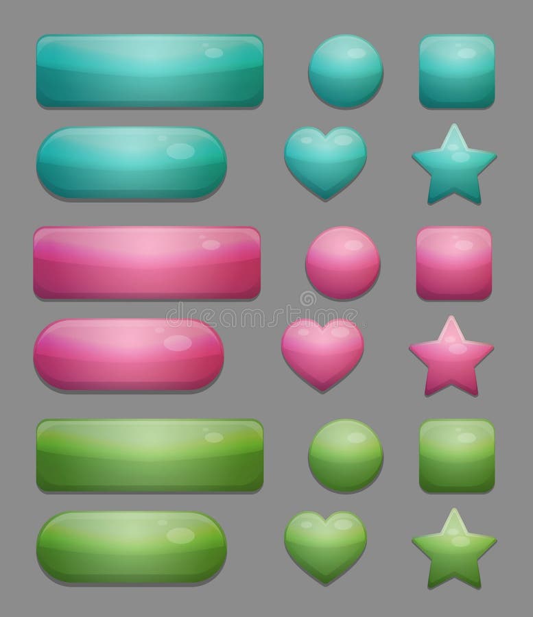 Collection of Shiny Multicolor Glass App Buttons Stock Vector ...