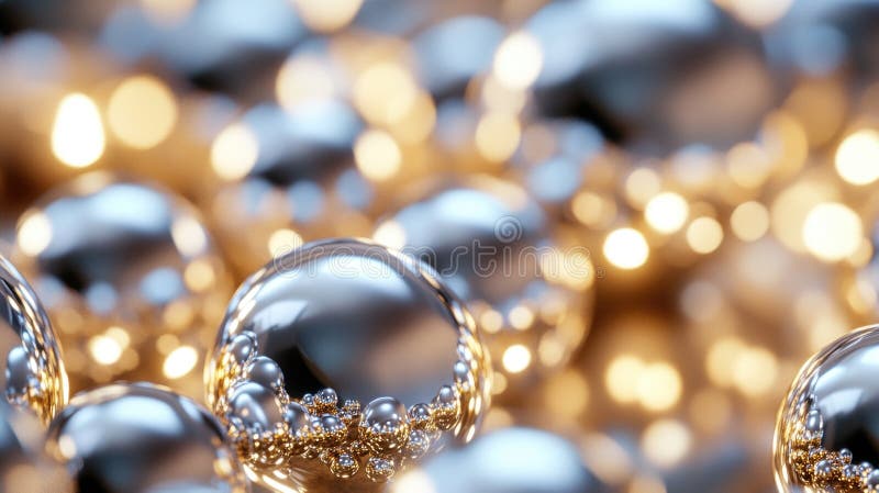 A Collection of Shiny Silver and Gold Balls Stock Photo - Image of ...