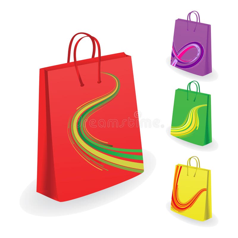 Collection of Shopping Bags Stock Vector - Illustration of retail ...