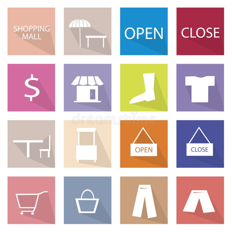 Collection of 16 Shopping Item Icons Banner Stock Vector - Illustration ...