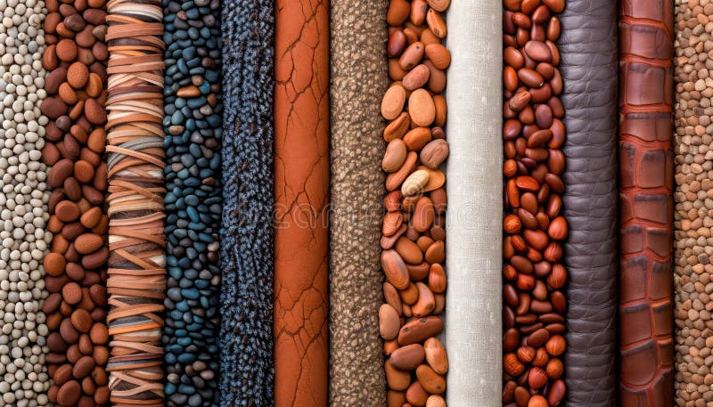 Assorted Rich Textures on a Clear Background a Mix of Luxurious ...