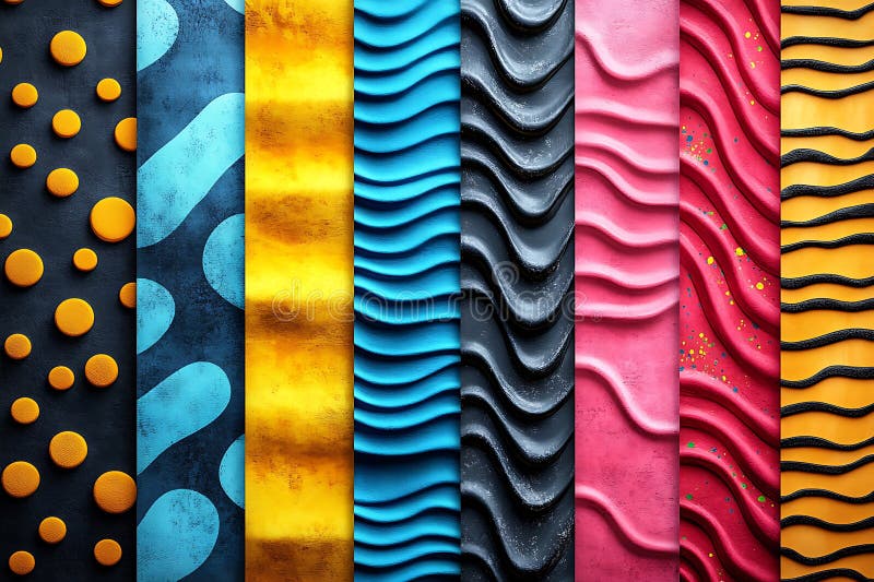 Abstract Colorful 3D Wall Panel Textures Geometric & Wave Patterns ...
