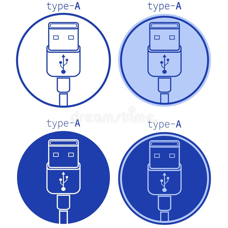 Various Designs of USB Type a Icons Presented in a Clean Vector Format ...