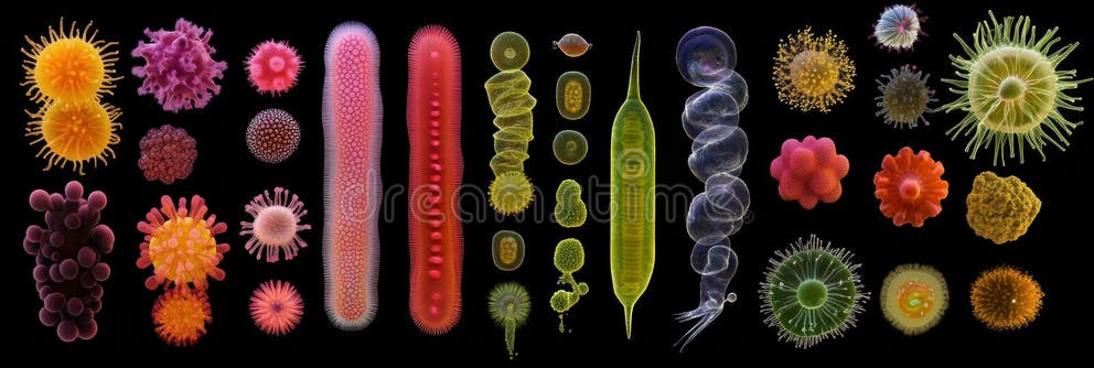 Bacteria Evolution Sequence Depicting Diverse Forms and Structures in ...