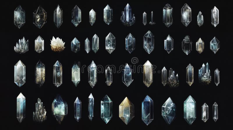 The Collection Showcases Various Shapes and Sizes of Diamonds and ...