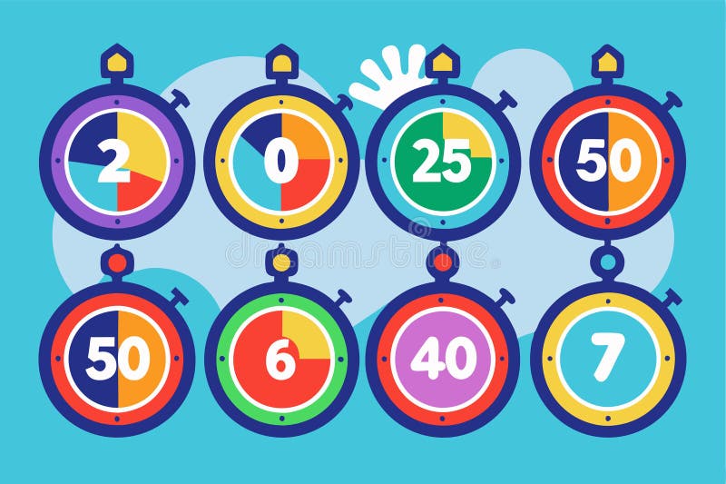 This Collection Showcases a Vibrant Set of Countdown Timer Icons ...