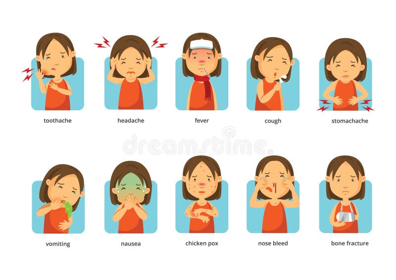 Collection of Sicknesses. Vector Illustration Decorative Design Stock ...