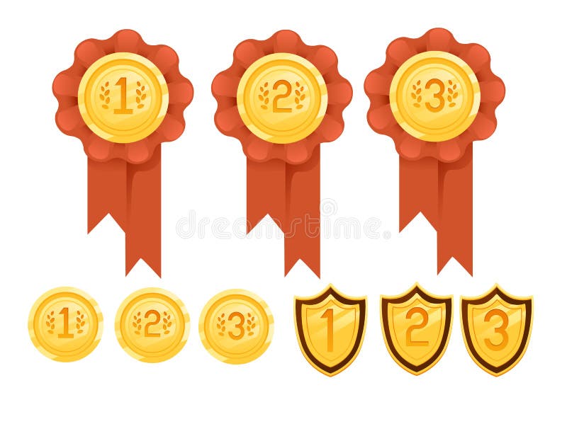 Collection of Sign or Medallion Awards Vector Illustration on White ...