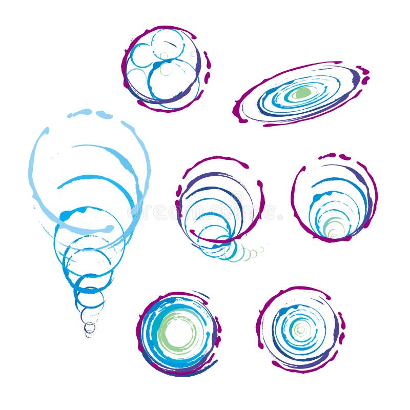 Collection of Signs Bubbles Spiral Handmade Stock Vector - Illustration ...