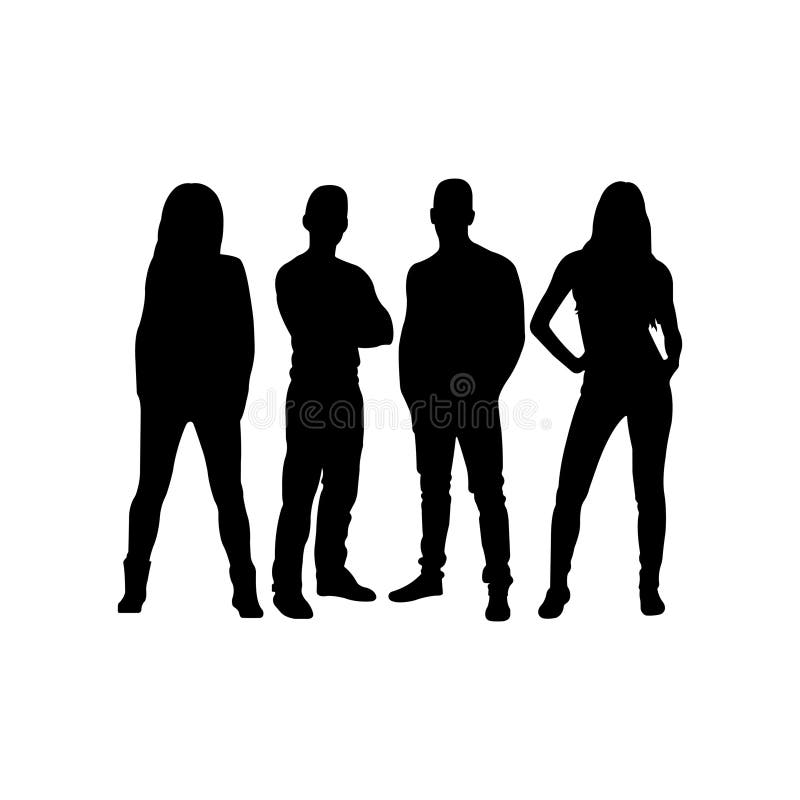 Collection of Silhouette Human Figures for Creative Designs. Stock ...