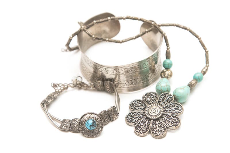 Collection of Silver Jewelry Stock Image - Image of shiny, jewel: 50142405