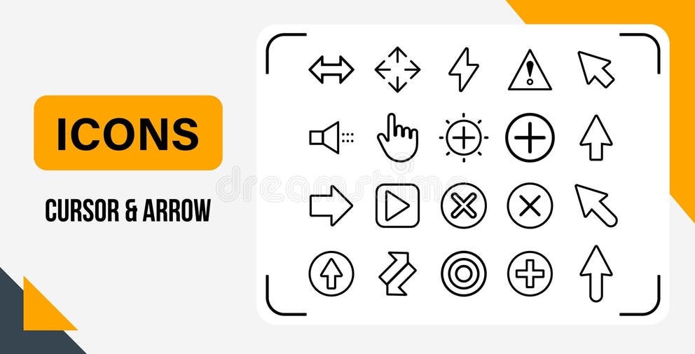 Collection of Simple Black and White User Interface Cursor and Arrow ...