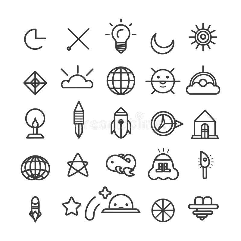 Collection of Minimalist Line Icons: Modern Design Elements Stock ...