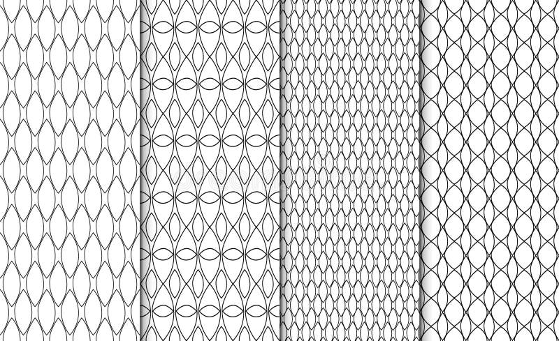 Collection of Linear Black and White Geometric Pattern Textures. Set of ...