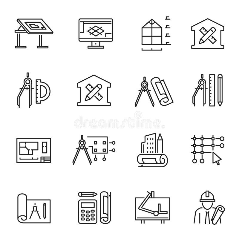 Monochrome Architectural Planning Icon Vector Construction Design ...